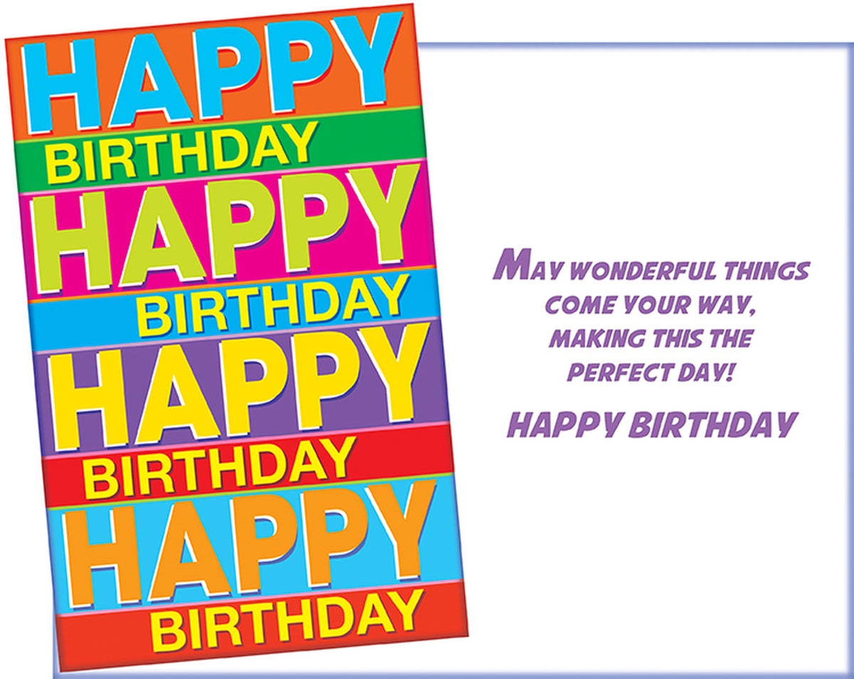 Multi Colored Happy Birthday Card – TheCardCastle.com